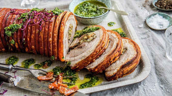Porchetta With Chimichuri Stuffing (2kg) – ScoopTherapy